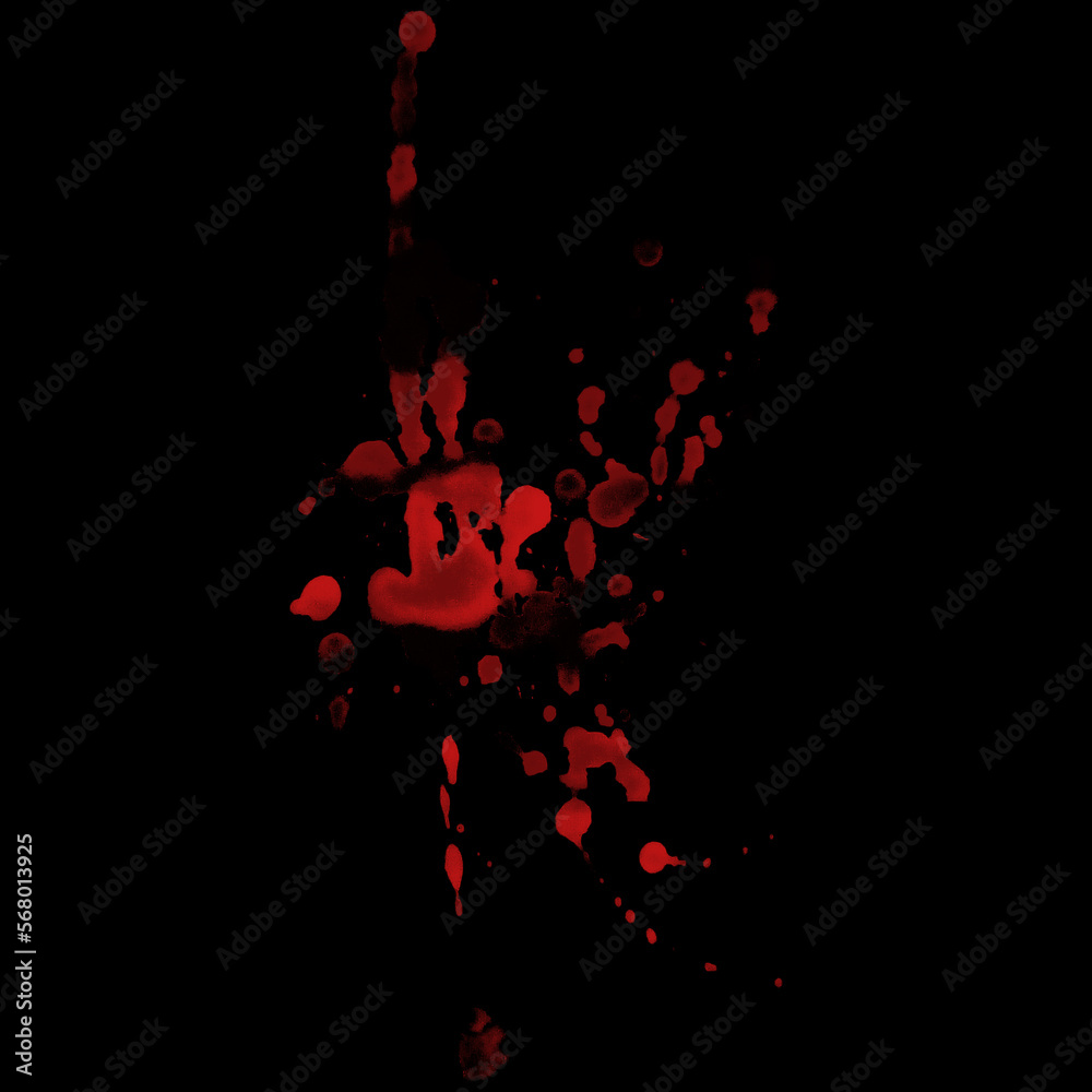 Blood splatter, horror background. Blood splash overlays on black background for art design ...