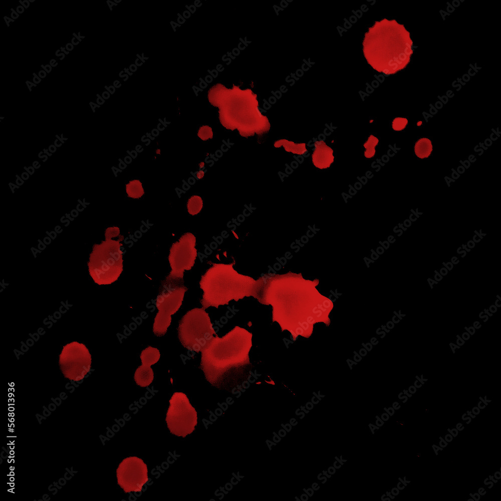 Blood splatter, horror background. Blood splash overlays on black ...
