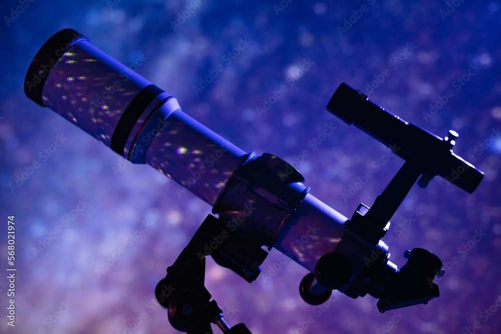 Astronomy telescope for observing night sky, Moon, planets, stars and ...