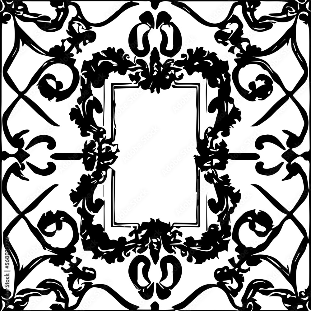 An transparent baroque style frame border design element. Shapes were ...
