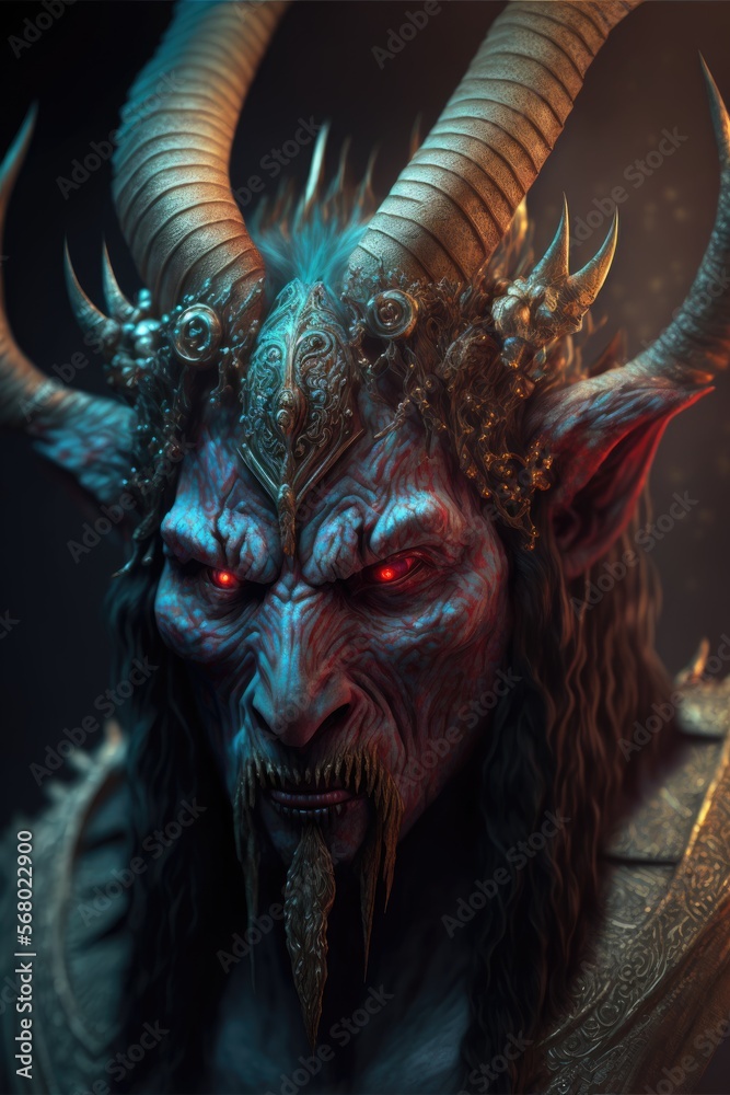 demonic creature generative ai portrait Monster creature Portrait 3D ...