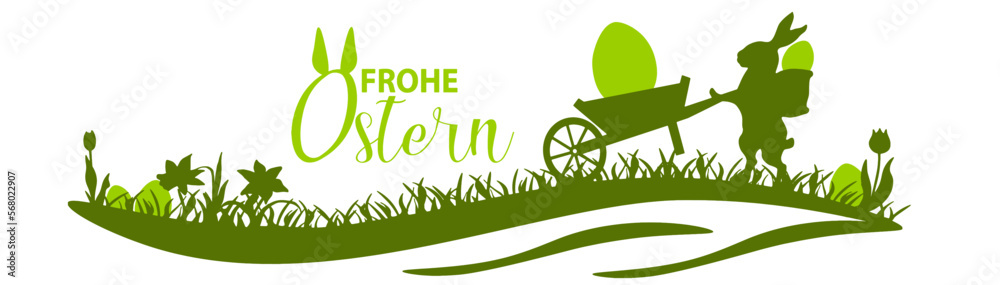 Frohe Ostern Ferien Hintergrund Banner Panorama Vektor Illustration für ...