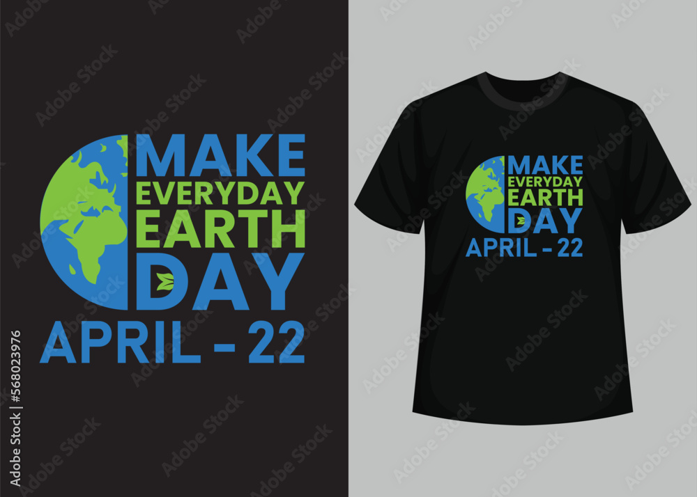 Make Everyday Earth Day April 22. Happy Earth Day - Planet earth print ...