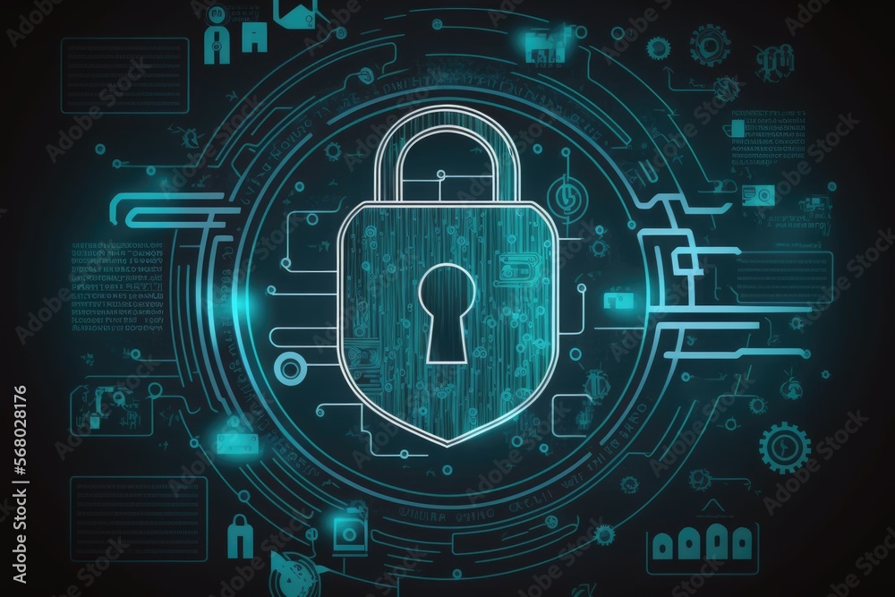 Generative Ai Illustration Of Cybersecurity Concept Protected Internet Access Network Security