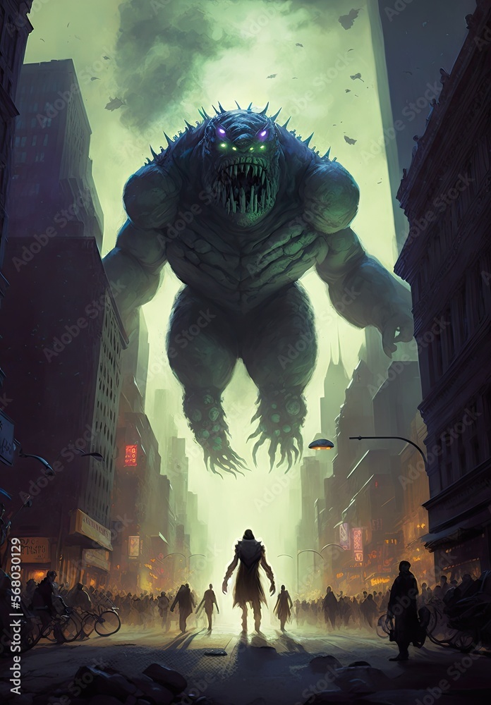 giant monster, rampaging through a city filled with terrified citizens ...