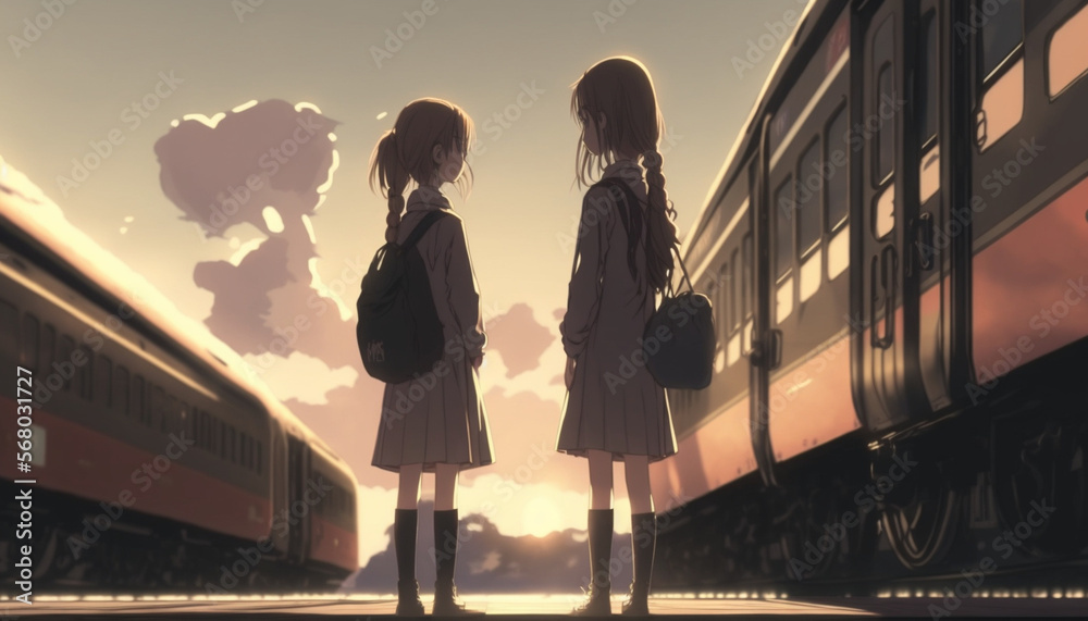 A heart-wrenching anime goodbye between two childhood friends on a ...
