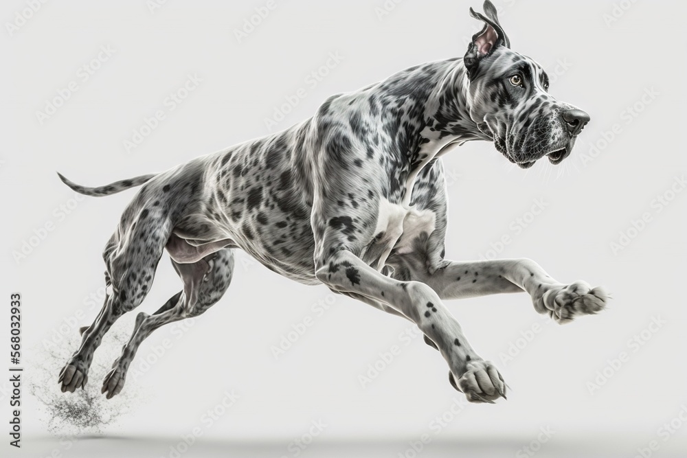 a drawing of a dog jumping in the air with its front paws on its hind ...