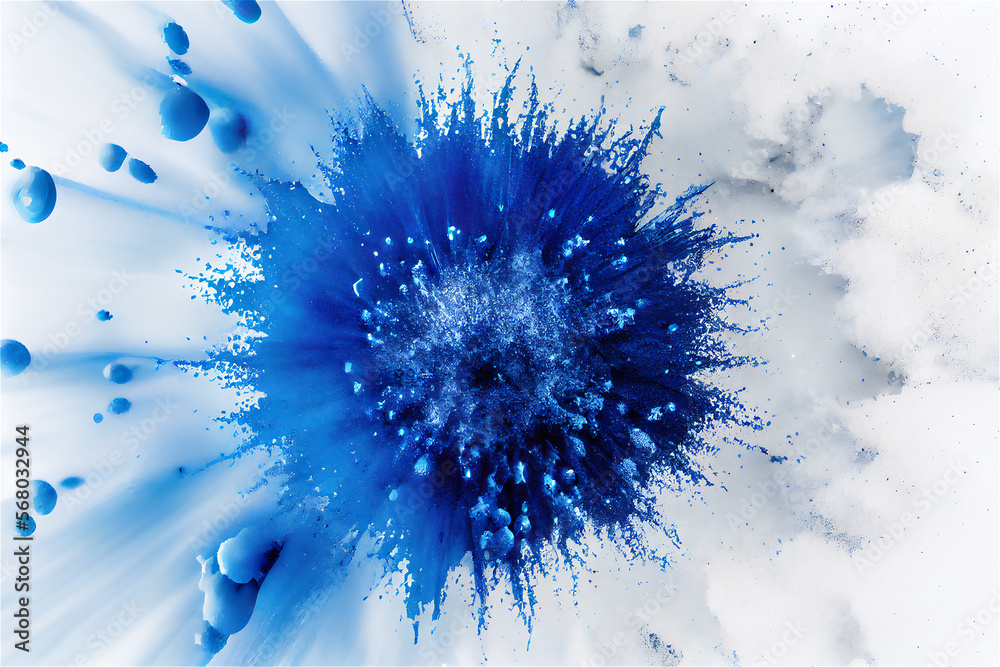klein's blue explosion on a white background, generative ai Stock ...