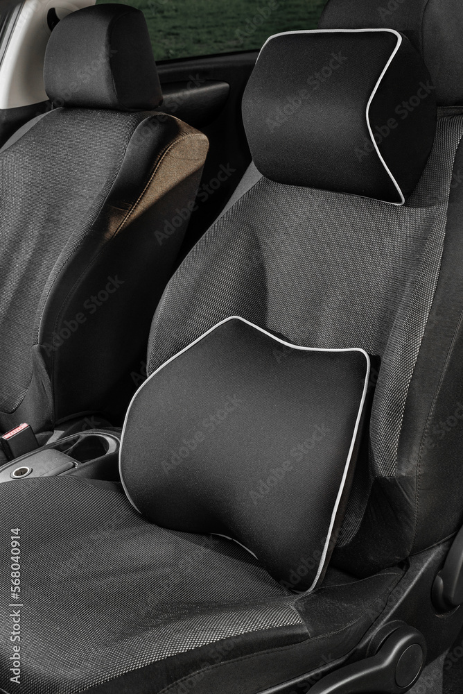 A soft pillow for the lower back and neck in the car. Orthopedic ...