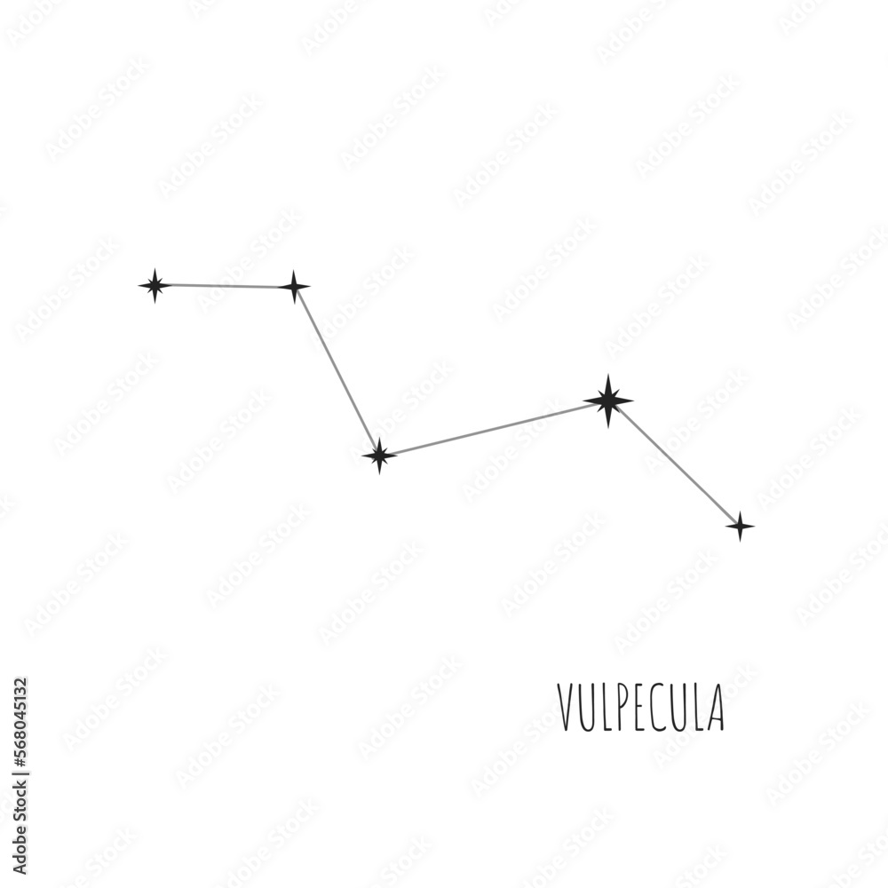 Simple constellation scheme Vulpecula, Big Dipper. Doodle, sketch ...