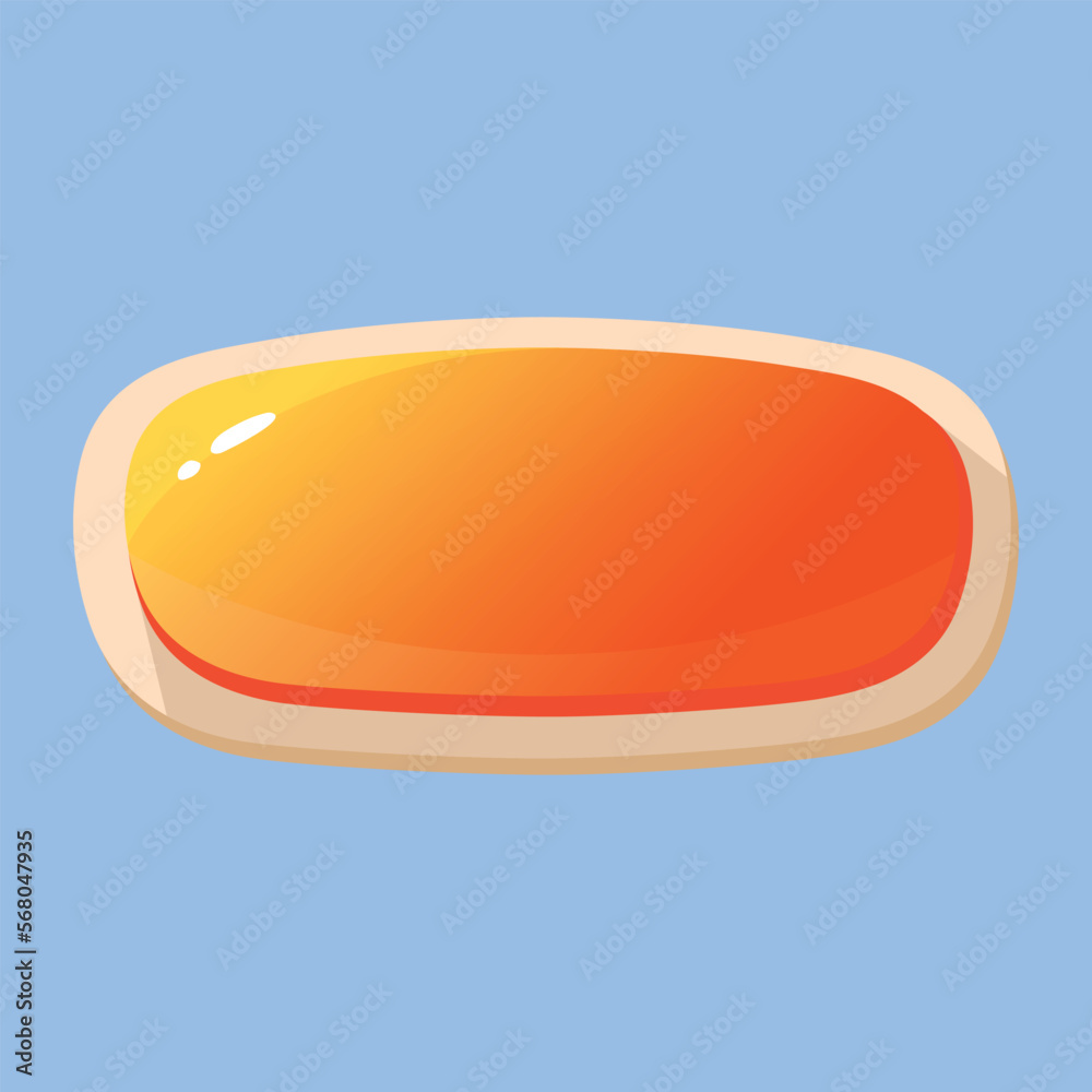 cute round text button in gradient orange girlish style which can be ...