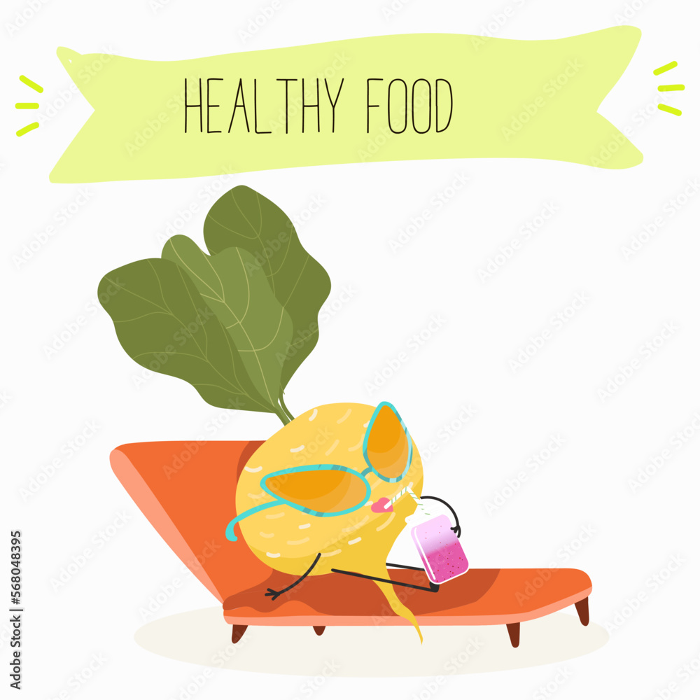 Vector Illustration with funny cartoon characters swede, rutabaga ...