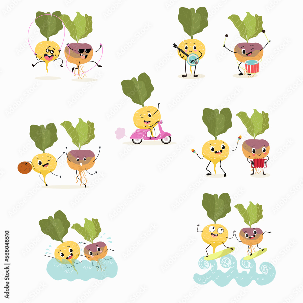 Vector Illustration with funny cartoon characters set of swede ...