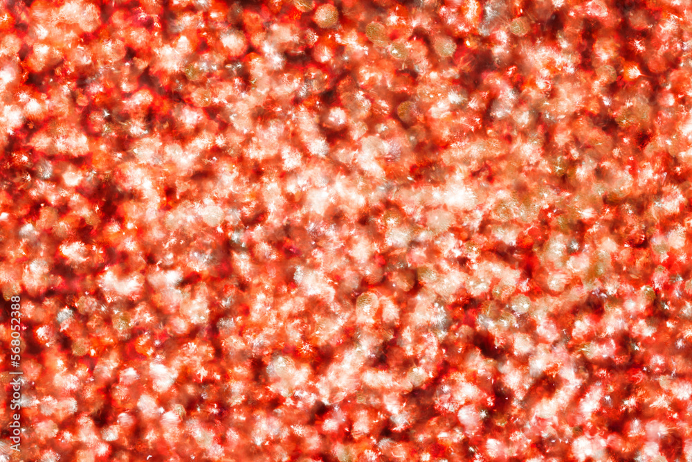 Red shiny background. Abstract vibrant color glowing white spots ...