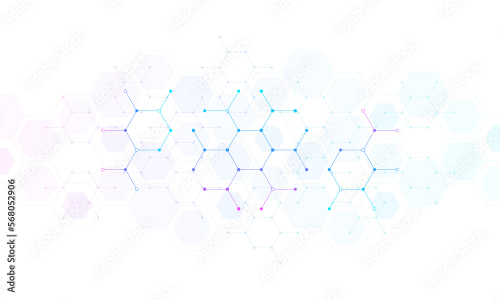 Genetic engineering and molecular structure, hexagon DNA network ...