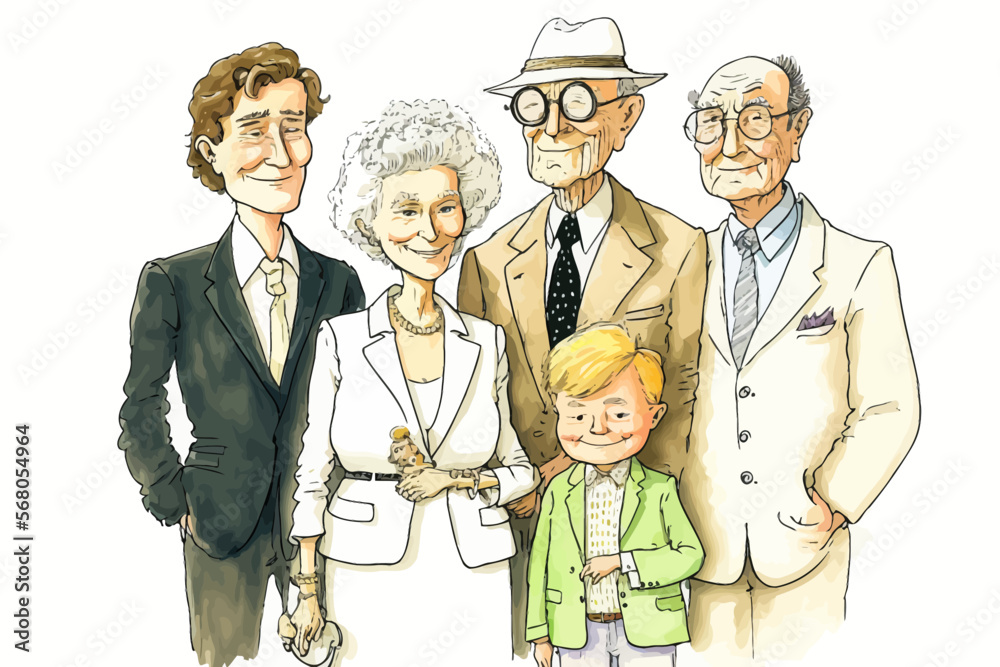 Vector image of a rich and powerful family, representing all ...