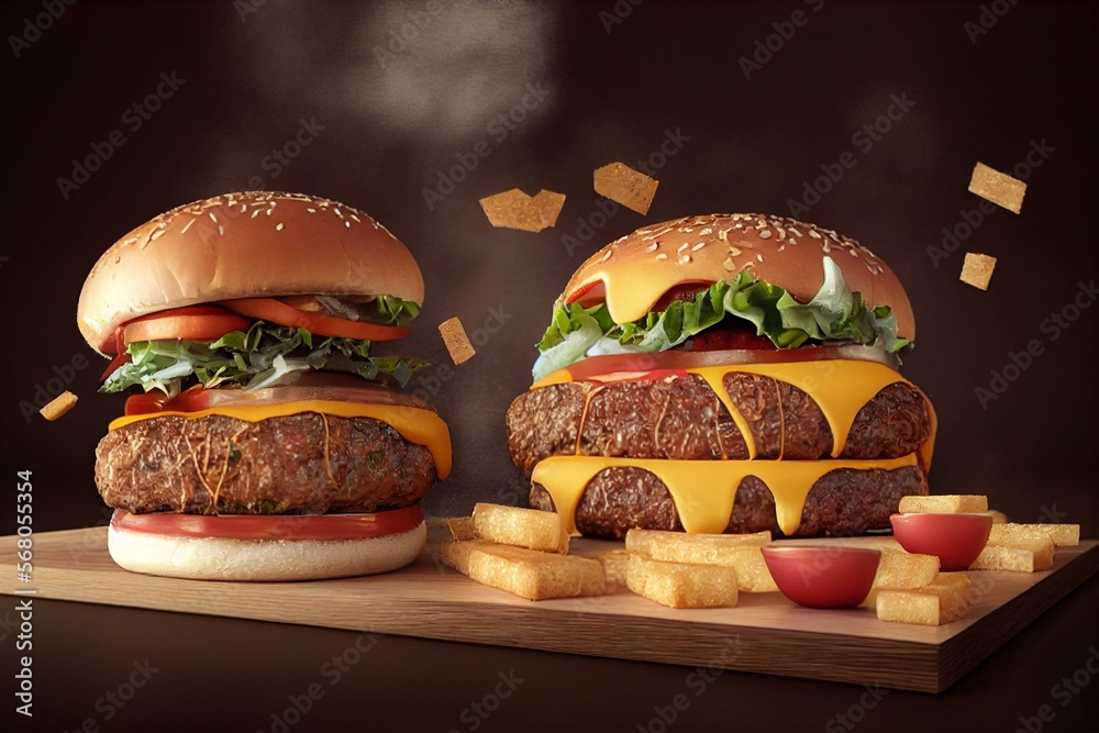 Hamburger, burger exploding photoshoot, macro photography food, food ...