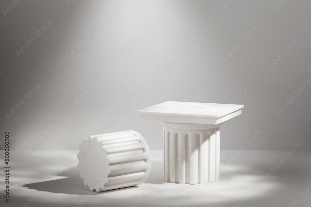 elegant composition classical greek pillar podium pedestal product ...