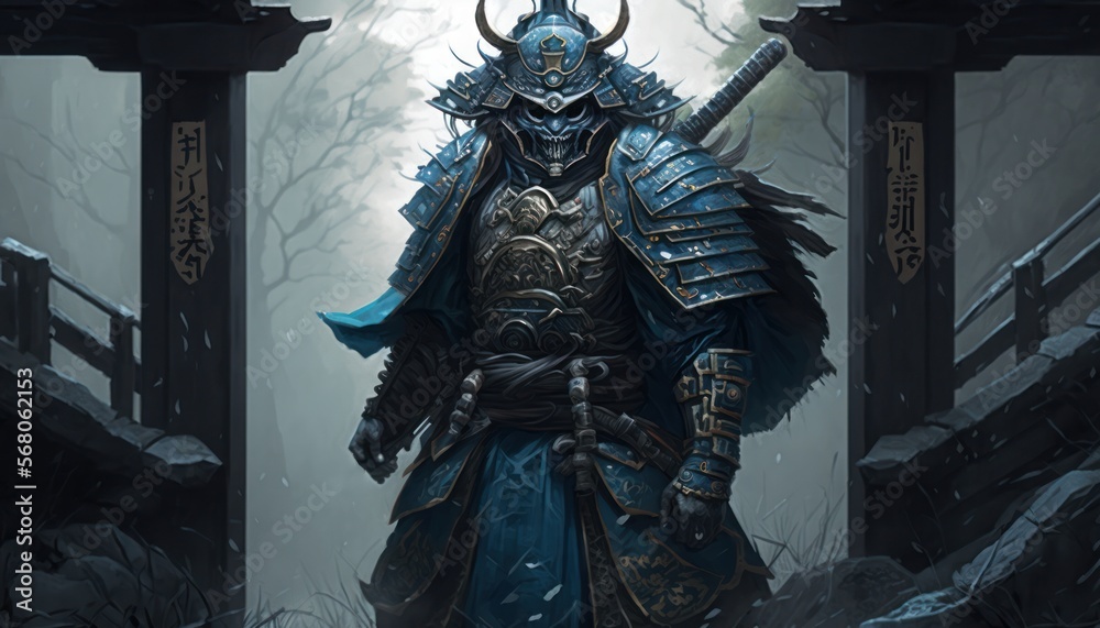 Fototapeta Japanese Samurai Warrior Background, Concept Art, Character ...