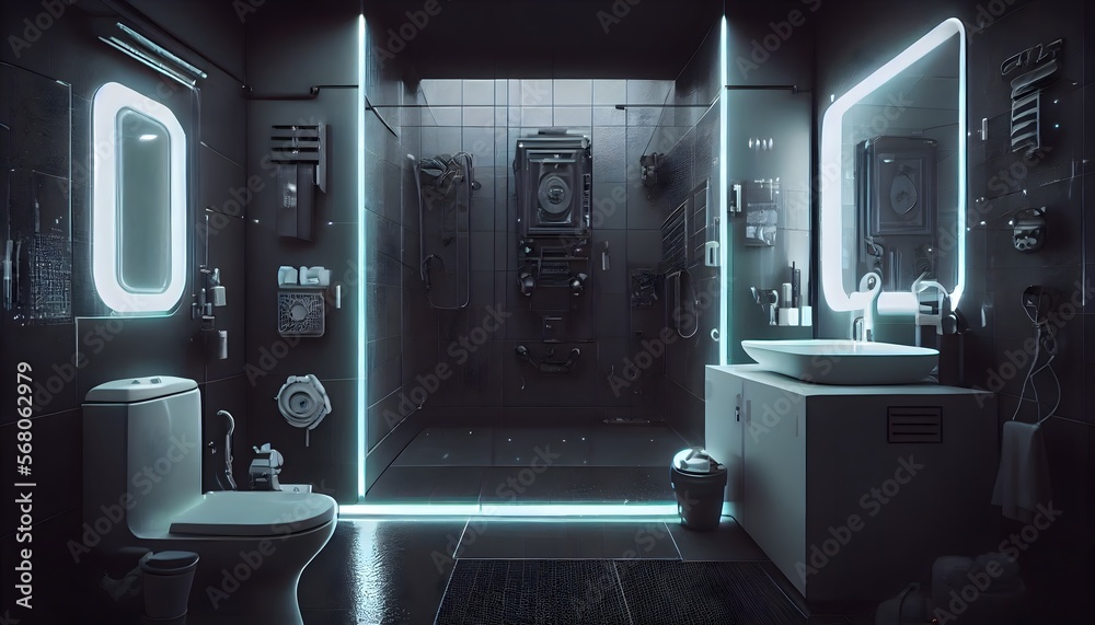 Primitive Cyberpunk Colors Using ai create, a black and grey Cyber Punk ...