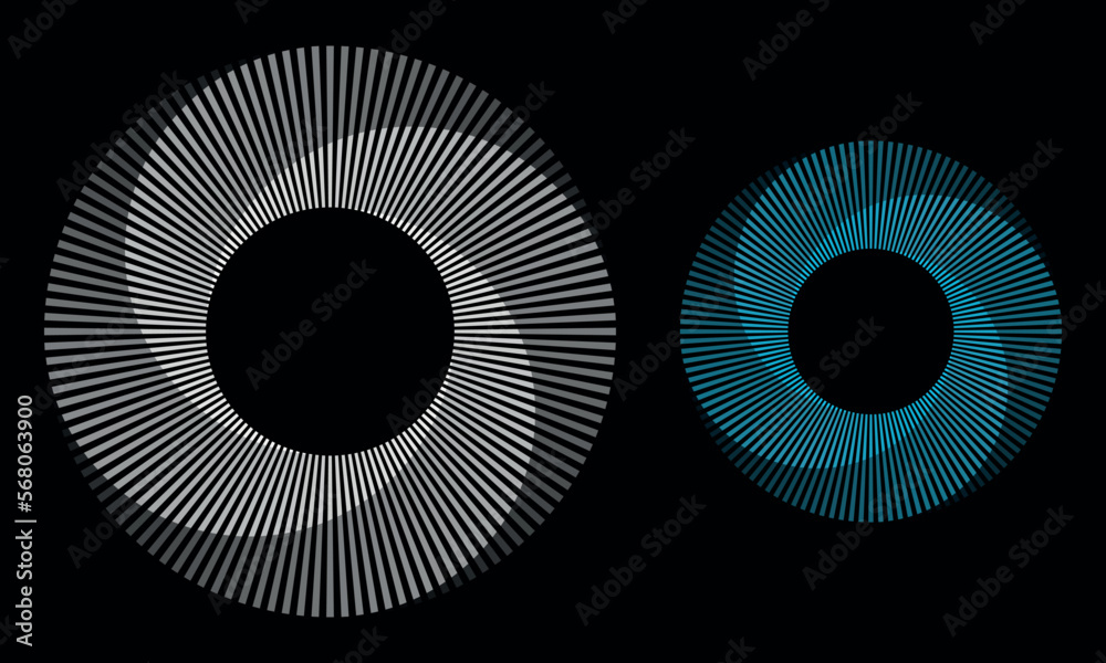 Set of circles with lines. Lines in one color with different opacity ...