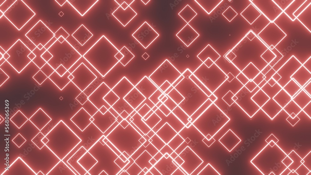 Abstract Red Background, Square, Sci-fi, Pattern, Neon, Light, 3D ...