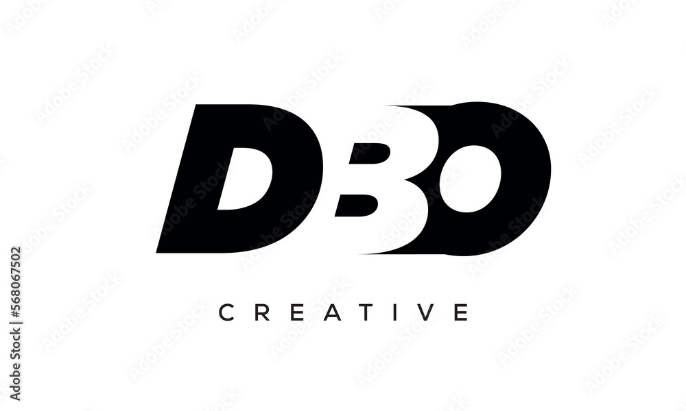 Vetor de DBO letters negative space logo design. creative typography ...