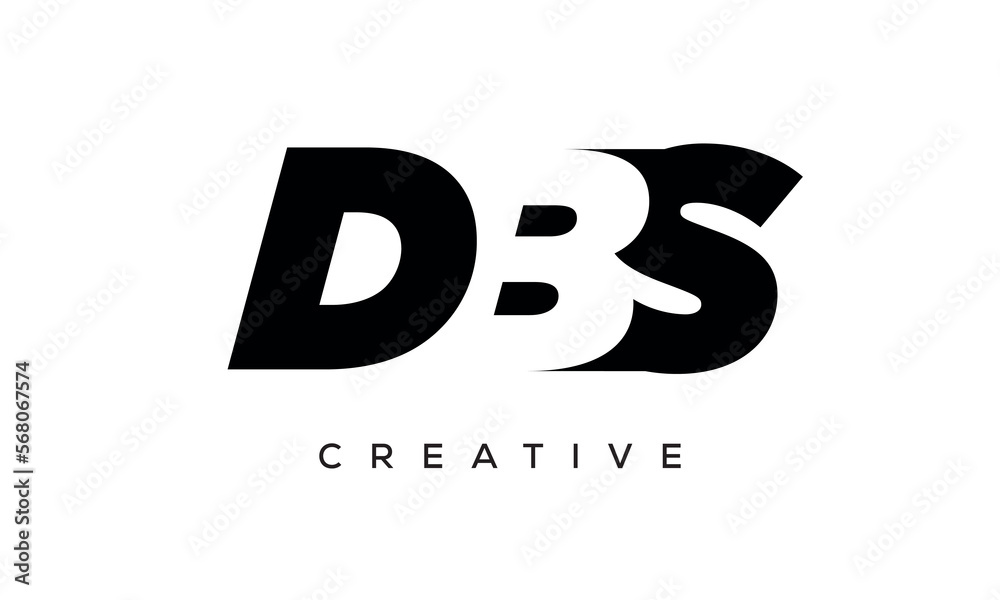 Vetor de DBS letters negative space logo design. creative typography ...
