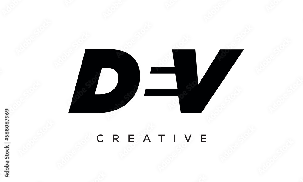 DEV letters negative space logo design. creative typography monogram ...