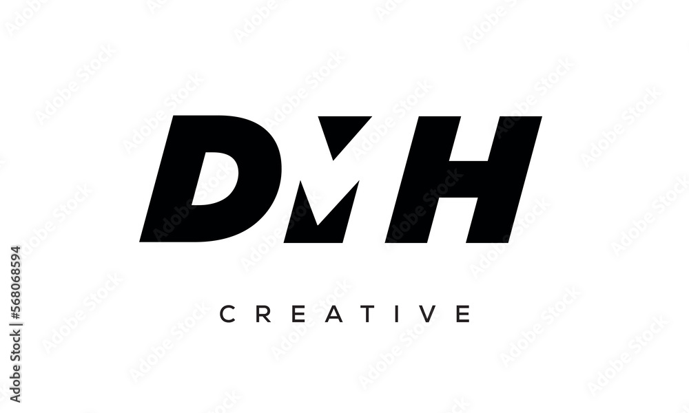 DMH letters negative space logo design. creative typography monogram ...