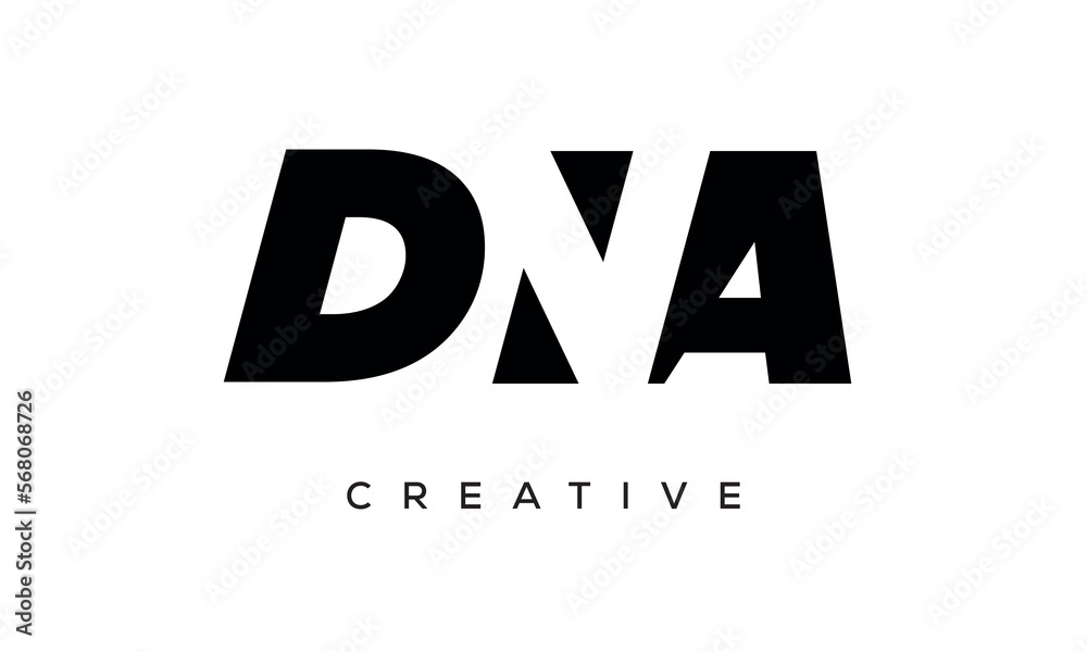 Vetor de DNA letters negative space logo design. creative typography ...