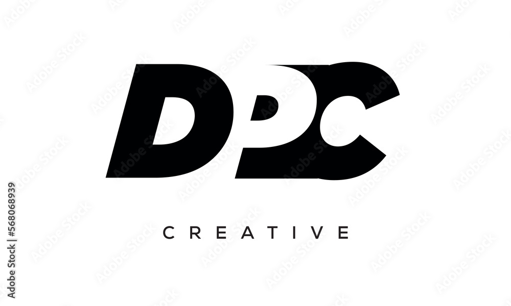 DPC letters negative space logo design. creative typography monogram ...