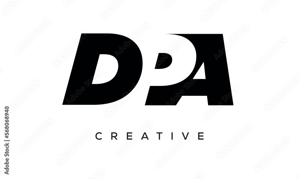 DPA letters negative space logo design. creative typography monogram ...