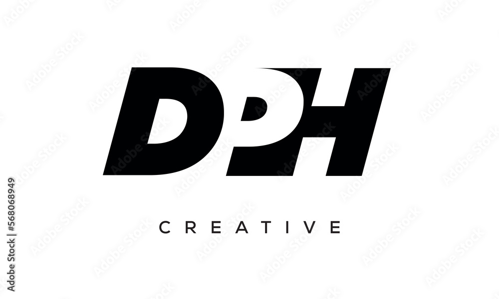 DPH letters negative space logo design. creative typography monogram ...