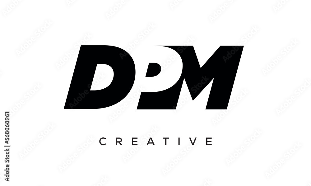 DPM letters negative space logo design. creative typography monogram ...
