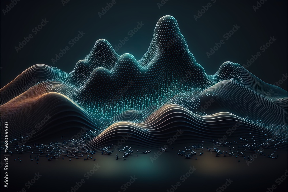 Technology digital wave background concept.Beautiful motion waving ...
