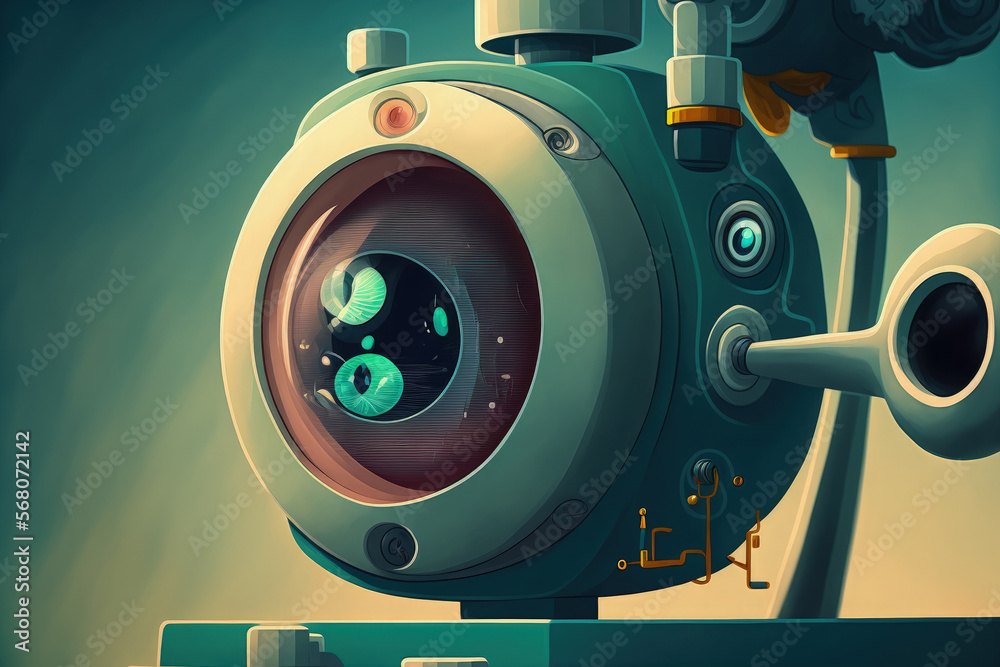 the eye in close up during an ophthalmic examination. Generative AI ...