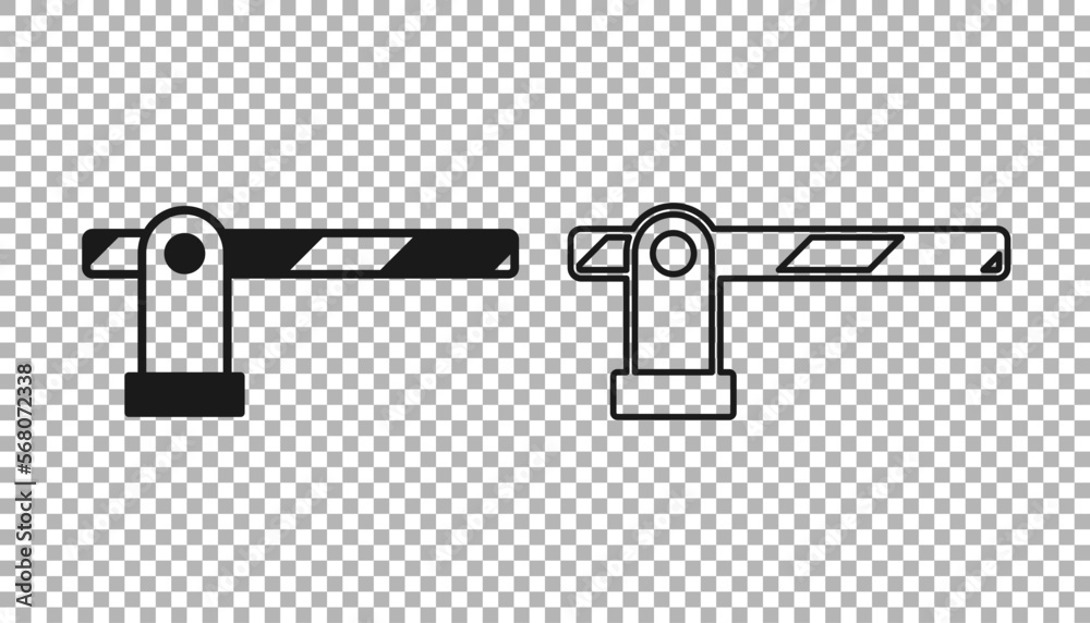 Black Parking car barrier icon isolated on transparent background ...