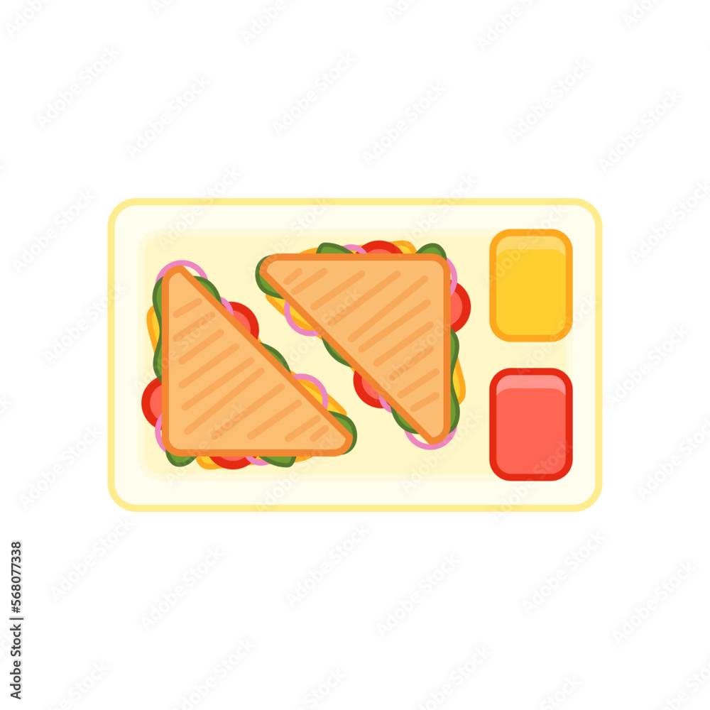 Sandwich top view vector illustration Stock Vector | Adobe Stock