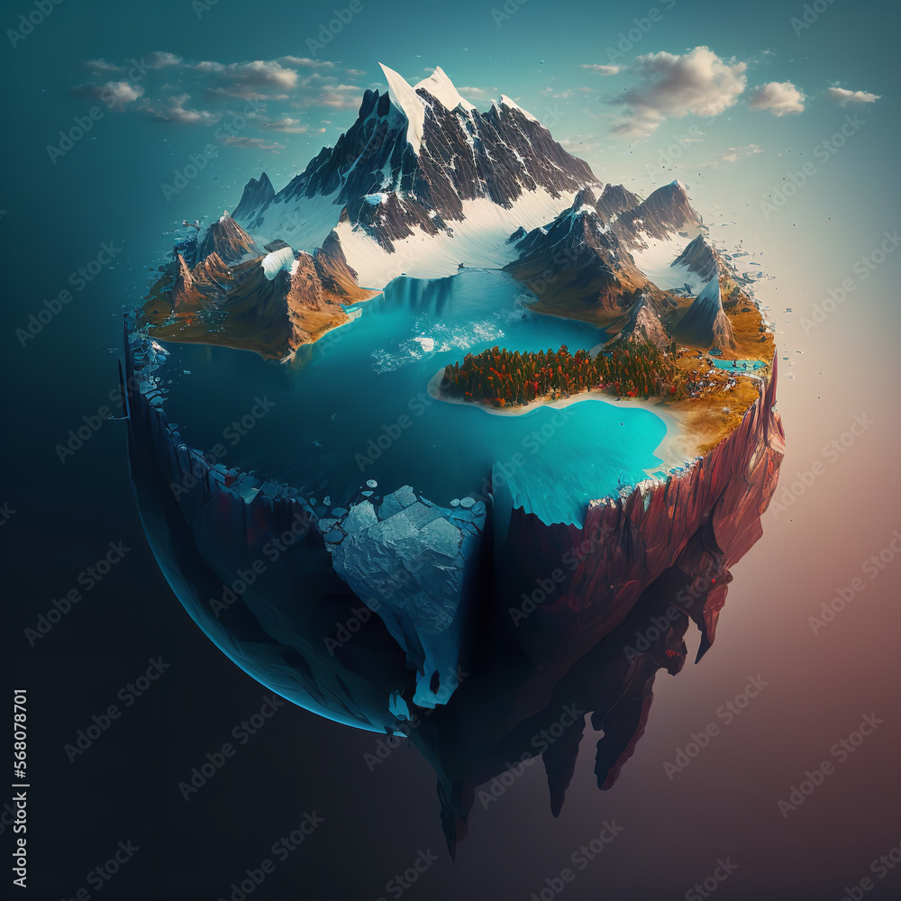 fictional continent Generative AI Stock Illustration | Adobe Stock