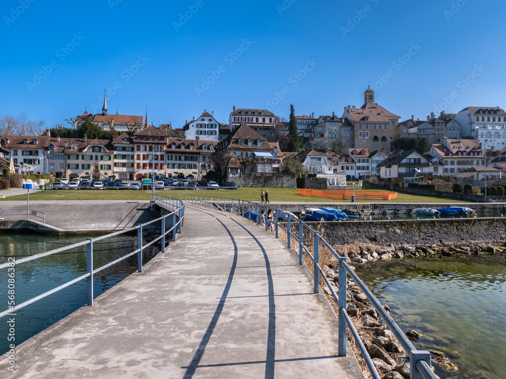 Fotografia do Stock: Murten, Switzerland - March 24, 2022: Murten or ...