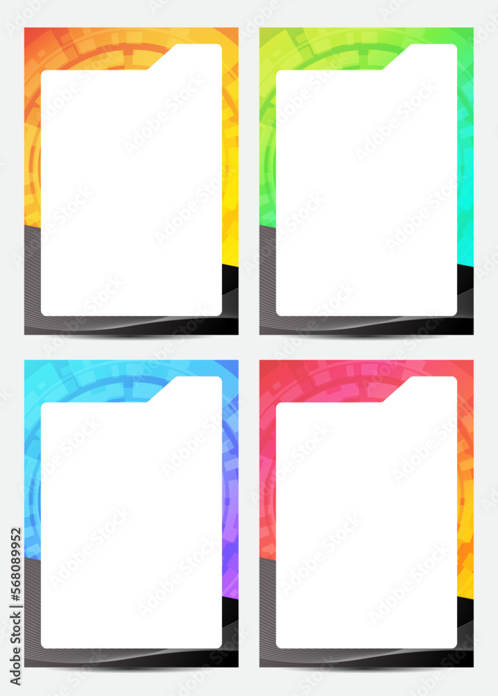 Identification card picture frame border template design set vector de ...