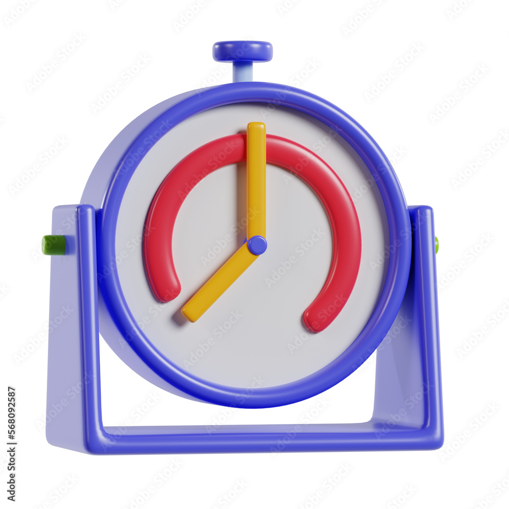 3d illustration icon operational hours render Stock Illustration ...