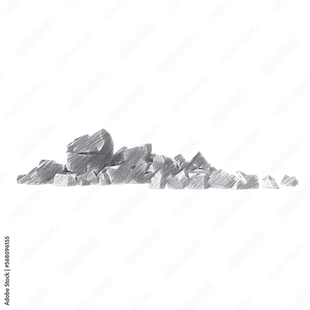 Rock debris isolated transparent background drawing Stock Illustration ...