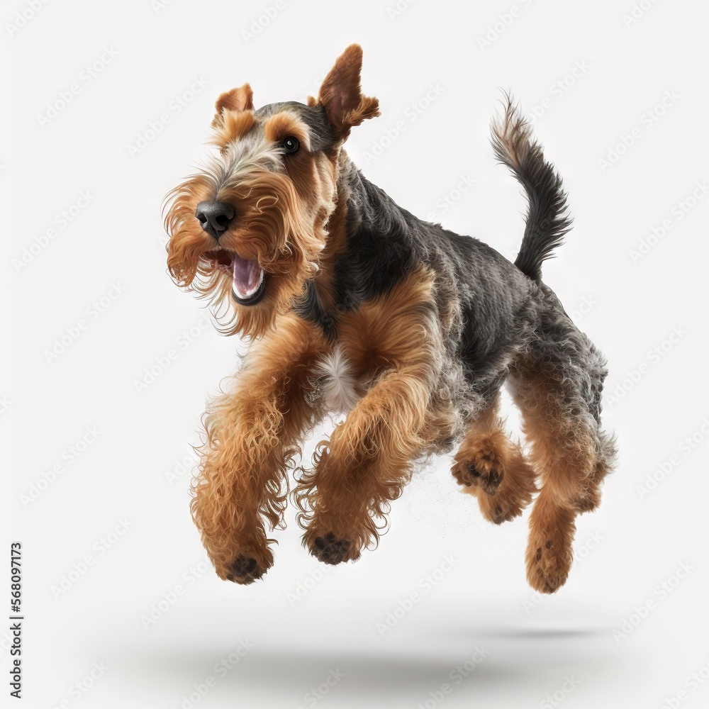 a small dog jumping in the air with its mouth open and it's mouth wide ...