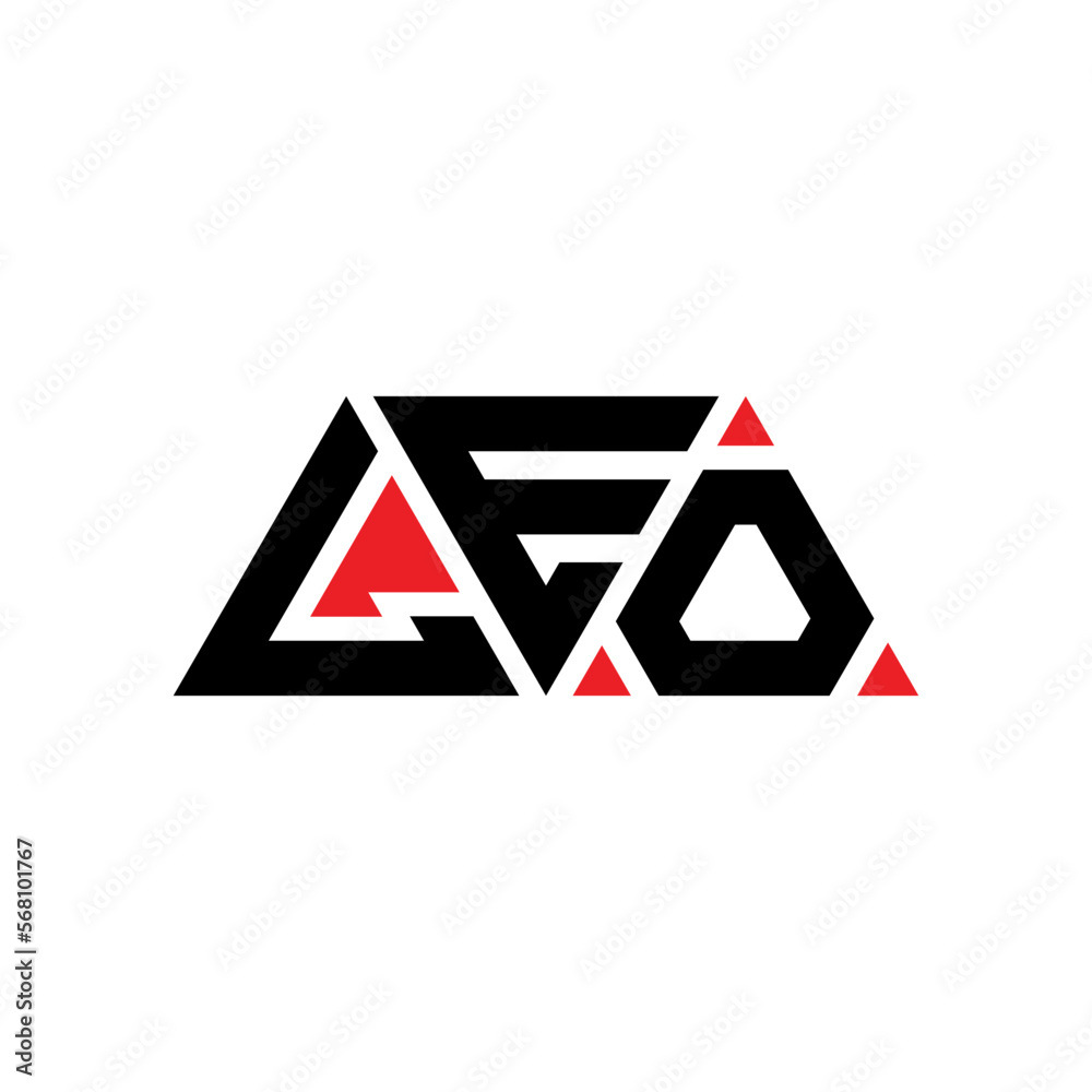 LEO triangle letter logo design with triangle shape. LEO triangle logo ...