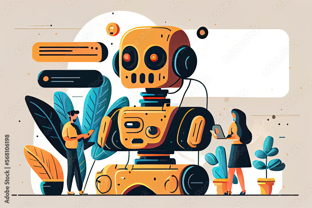 Online Support or Chatbot Concept Illustration Stock Illustration ...