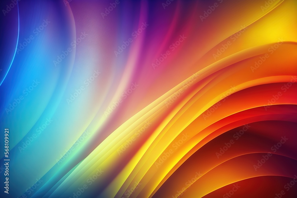 a colorful abstract background with wavy lines and curves in the center ...