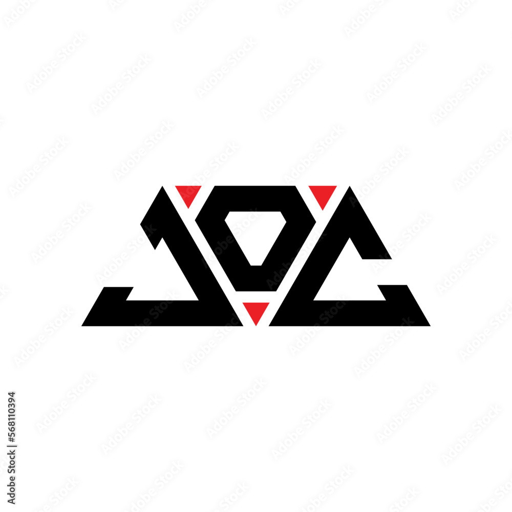 JOC triangle letter logo design with triangle shape. JOC triangle logo ...