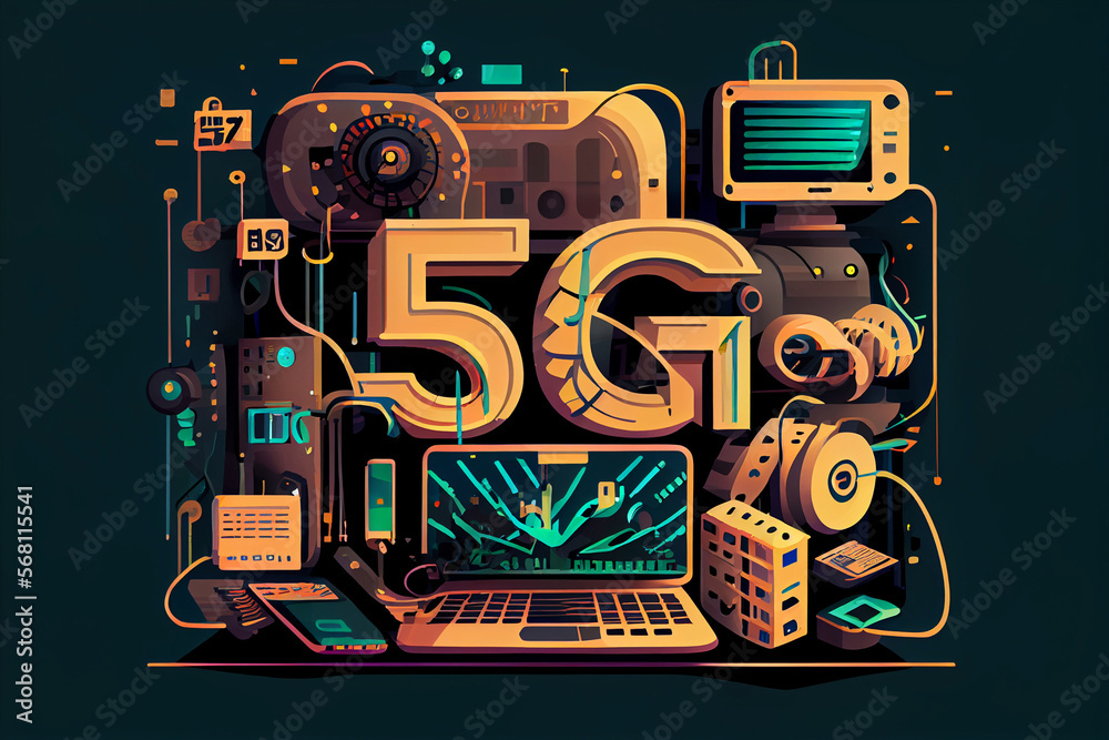 Illustrative image of 5G technology. 5G enables a new kind of network ...